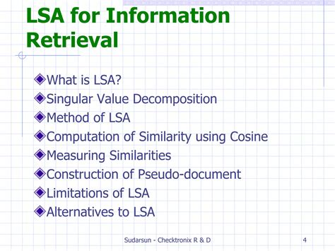 Latent Semantic Indexing For Information Retrieval Ppt