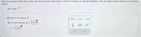 solved solve the equation write the solution set with the