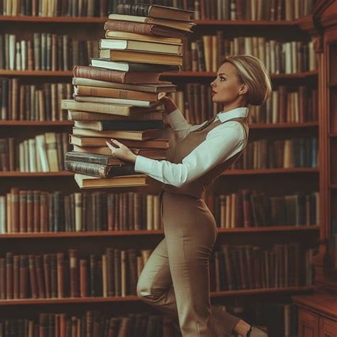 Female Carrying Books