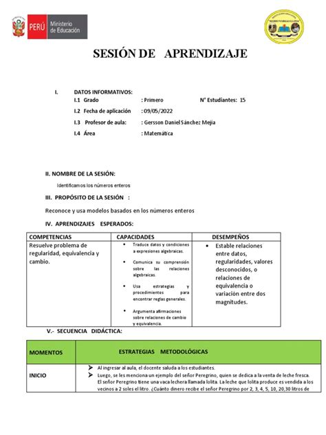 Sesion De Progresiones Geometricas Pdf Aprendizaje