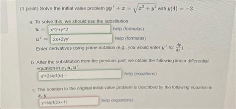 solved point solve the initial value problem yy′ x x2 y2
