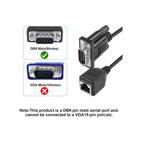 Db9 To Rj45 Serial Adapter Rs232 Male To Rj 45 Female Ethernet Converter
