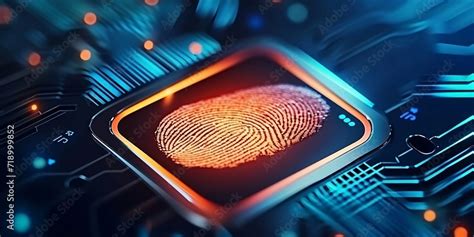 Digital Fingerprint Scanner Scan Biometric Identity And Access Password Thru Fingerprint