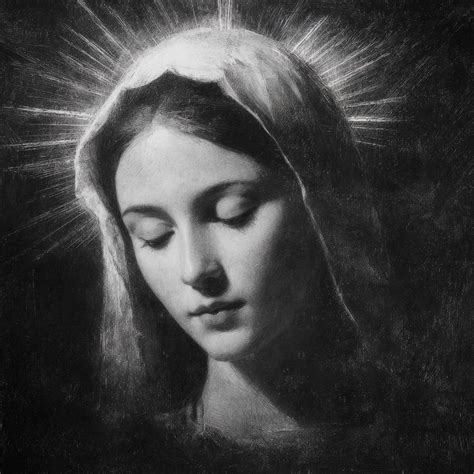 Virgin Mary Mother Mary Virgin Mary Art Monotone Art Sketchbook