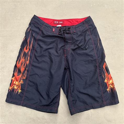 Vintage Oakley Flaming Skulls Swim Shorts Has Small Depop