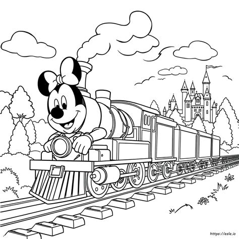 Trem Do Mickey Mouse Para Colorir