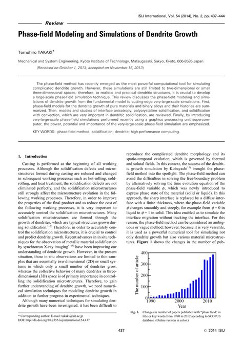 Pdf Phase Field Modeling And Simulations Of Dendrite Growth