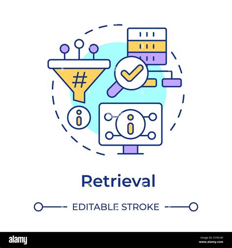 Retrieval Multi Color Concept Icon Accessing Stored Data Algorithm Ai Information Control Rag