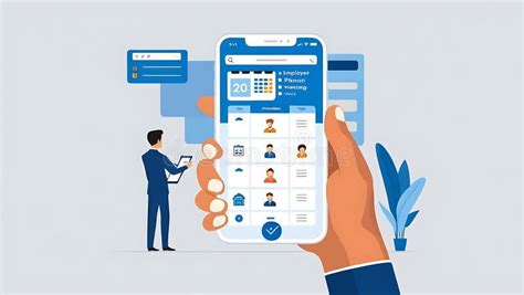 Digital Interaction With Smartphone Interface Showing Employee