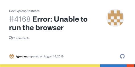 Error Unable To Run The Browser · Issue 4168 · Devexpresstestcafe