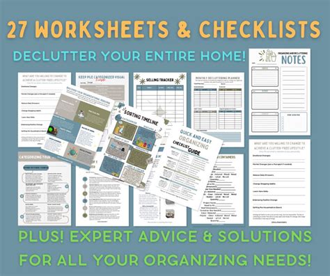 Decluttering Workbook Home Organization Decluttering Guide Clutter Control Workbook Decluttering