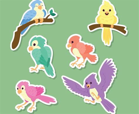 Cute Bird Stickers Freevectors