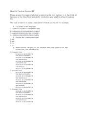 Link For Practical Exercise Docx Week Practical Exercise Please Answer The