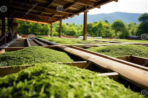 Green Tea Leaves Drying Process Stock Image Image Of Green Nature