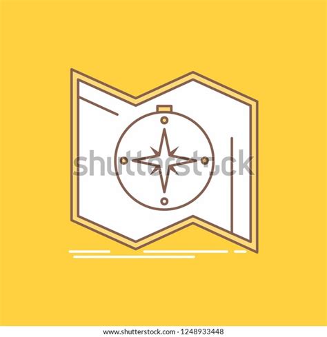 Direction Explore Map Navigate Navigation Flat Stock Vector Royalty