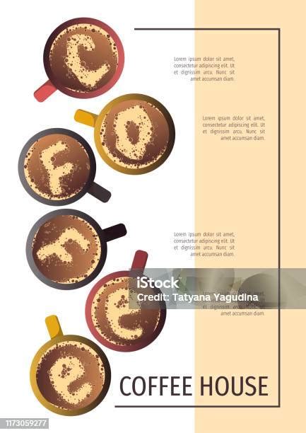 전단지 포스터 커피 브로셔 디자인 카페 바 레스토랑 메뉴 커피 숍 0명에 대한 스톡 벡터 아트 및 기타 이미지 0명 개념 디자인 Istock