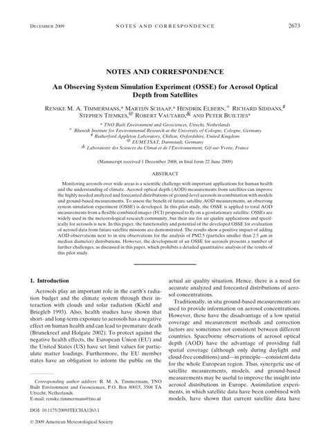 pdf an observing system simulation experiment osse for aerosol