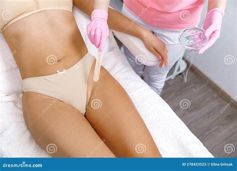 Bikini Waxingintimate Waxing Hair Removal Stock Image Image Of