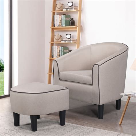 Builddecor Accent Chair With Ottoman Modern Accent Arm Chair With