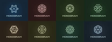 글자가있는 소형 모노그램 디자인 템플릿의 큰 세트 벡터 일러스트 레이 션 프리미엄 우아한 품질 서예에 대한 스톡 벡터 아트 및 기타 이미지 Istock