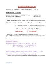 Understanding Variance Formulas A Guide For Babes Course Hero