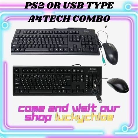 Authentic And High Quality Ps2 Or Usb A4tech Keyboard And Mouse Combo Round Eges Keycaps
