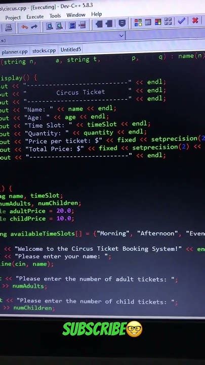 Circus Ticket Print In C Ide Dev Ccppprogramming Codingtime Codinglife Youtube