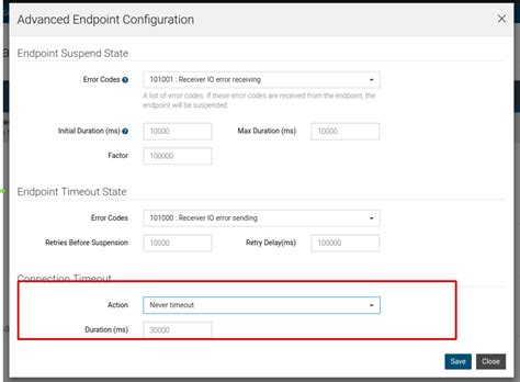 Remove The Never Timeout Action Of The Connection Timeout Part