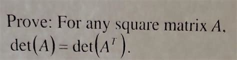 Solved Prove For Any Square Matrix A Detadetat