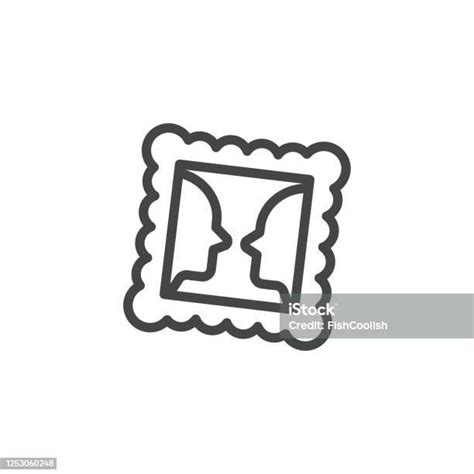 얇은 윤곽선 아이콘 프레임 그림입니다 갤러리 시각적 지각 그림과 같은 라인 기호 흰색 배경 편집 가능한 스트로크에 웹 및 응용 프로그램에 대한 벡터 컴퓨터 격리 된 그림