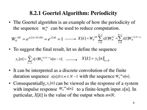 Ppt 81 Introduction 82 Goertzel Algorithm 83 Fast Fourier Transform Fft 84 Inverse Fft