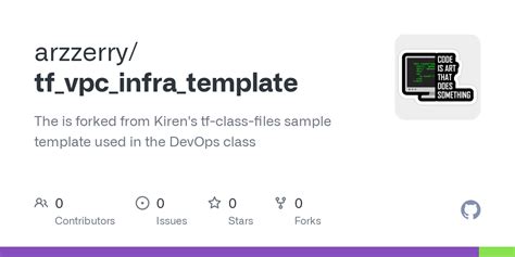 Github Arzzerry Tf Vpc Infra Template The Is Forked From Kirens Tf Class Files Sample