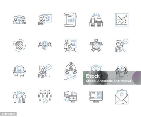 관리 및 사무실 개요 아이콘 모음입니다 사무실 관리 직원 파일 문서 관리 사무 벡터 및 일러스트레이션 개념 집합입니다 감독