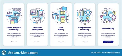 Business Intelligence Technologies Onboarding Mobile App Screen Stock Vector Illustration Of