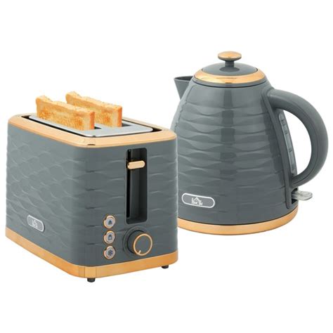 Homcom Kettle And Toaster Set 17l Rapid Boil Kettle And Rackhams