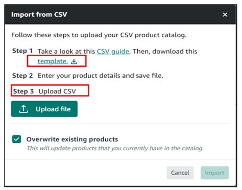 Catalog Csv Import And Export Amazon Buy With Prime
