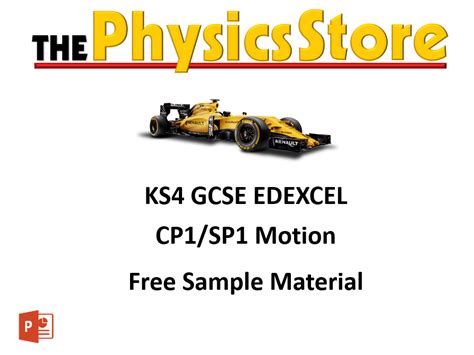 Ks4 Gcse Physics Edexcel Cp1 Sp1 Motion Topic Free Sample Material