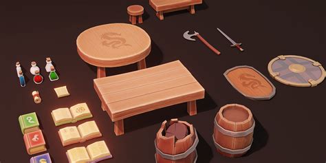 Stylized Fantasy Interiors Low Poly 3d Props Pack Unity And Unreal