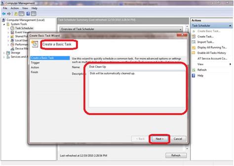 Creating Task In Windows 7 Using Task Scheduler