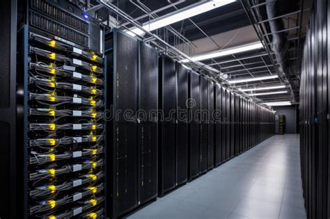 Data Center Rows Of Servers Protected By Multi Factor Authentication