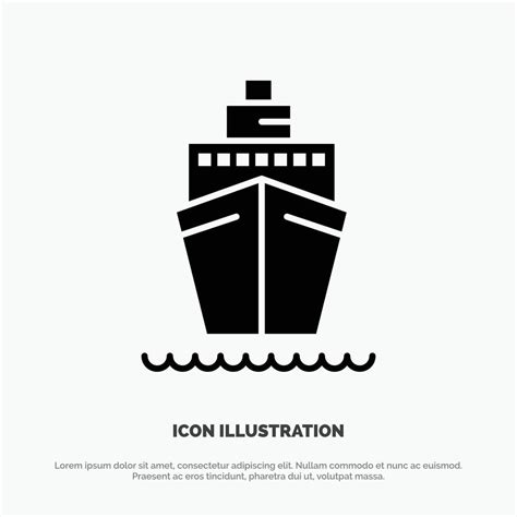 Boat Ship Transport Vessel Solid Black Glyph Icon 17993756 Vector Art