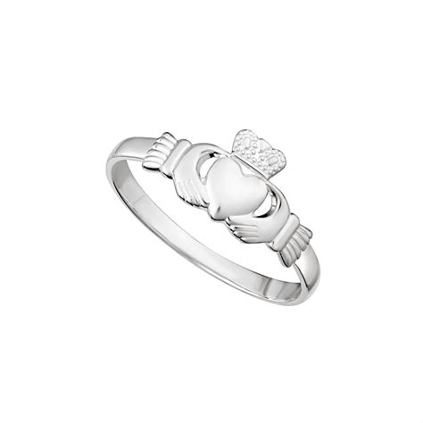Light Silver Claddagh Ring Solvar Jewellery