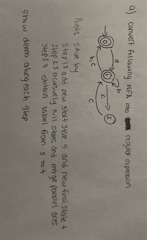 Solved A ﻿convert Following Nfa Into Regular Expression