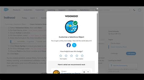 Create Validation Rules At Customize A Salesforce Object Trailhead Salesforce 2025 Youtube