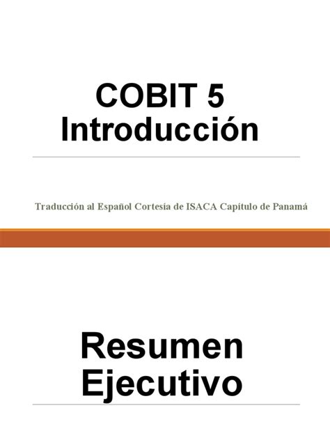06 Cobit5 Introduccion Pdf Cobit Business