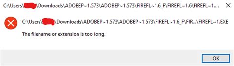 Filename Or Extension Is Too Long Rgenp