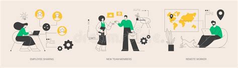 Teamwork Abstract Characters Business People Working Together On Project Team Building And