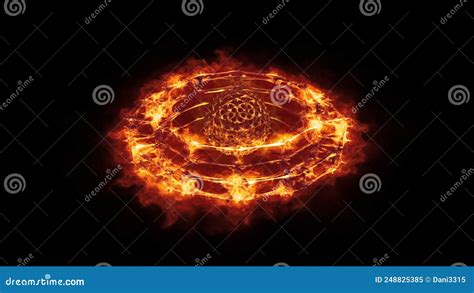 A Blazing Ring Of Fire Fiery Flames And Sparks Emitting From A Ring