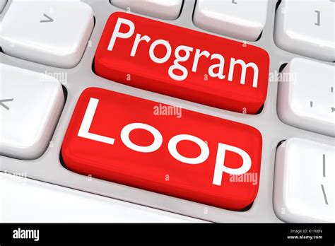 3d illustration of computer keyboard with the print program loop on