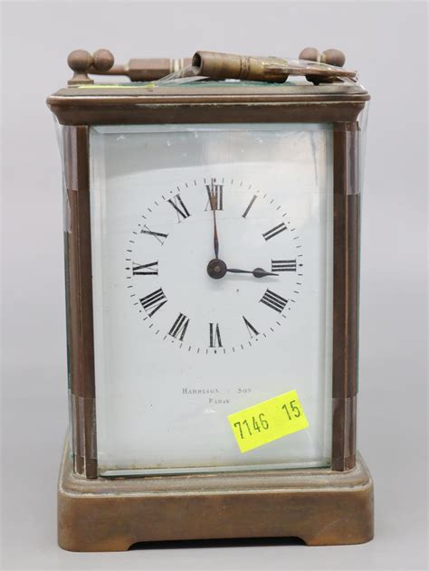 Lot Antique French Carriage Clock By Harrison And Sons Paris Af
